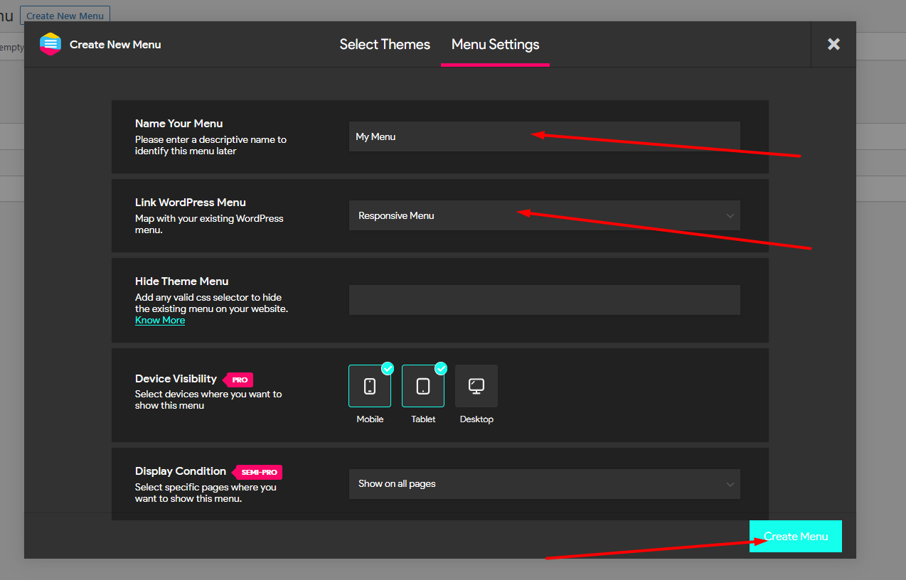 Responsive Menu Settings - Anthemes.com