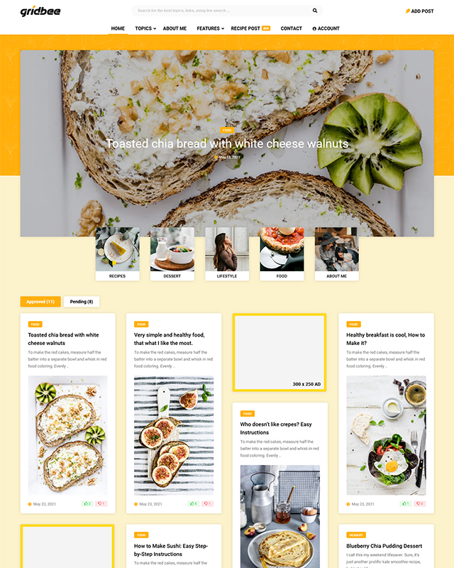 Gridbee Food - Anthemes.com